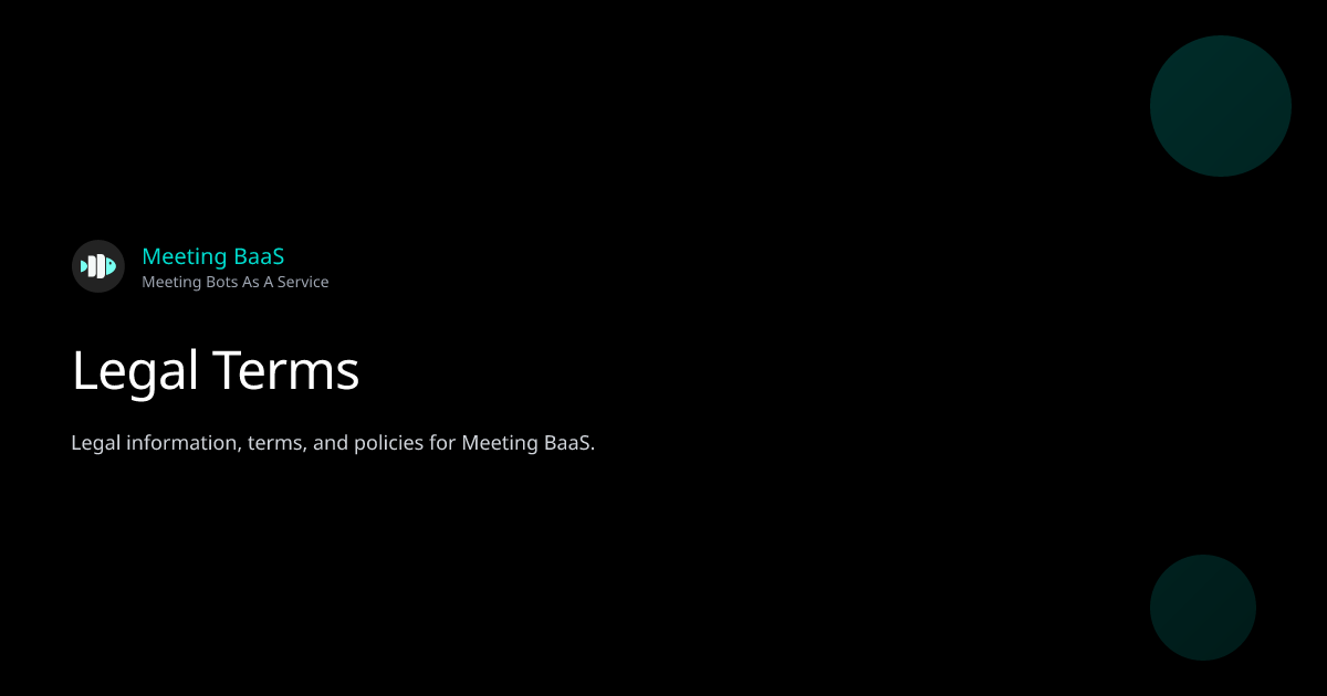 Legal Terms | Meeting BaaS